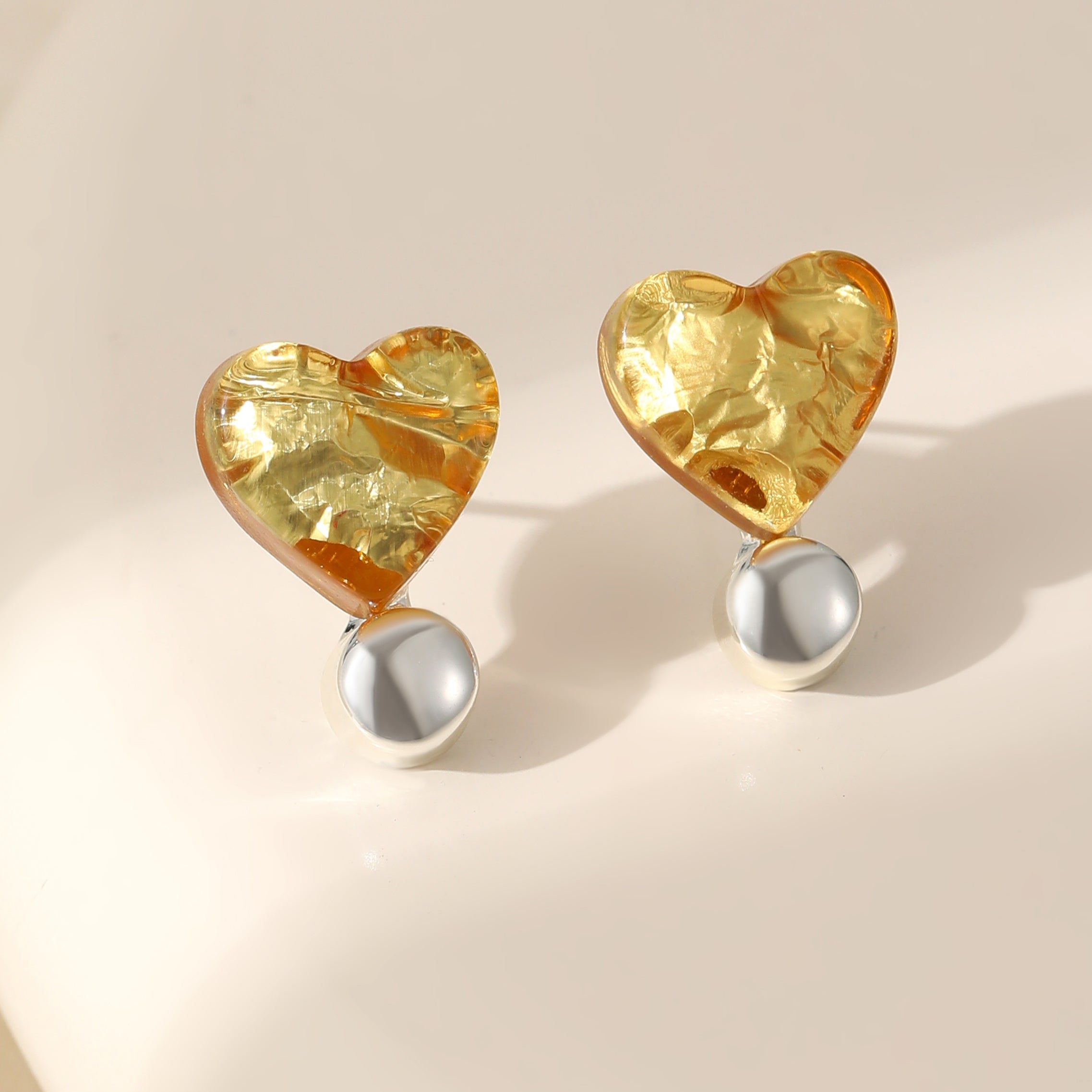 Golden Heart Stud Earrings – Mia Tui